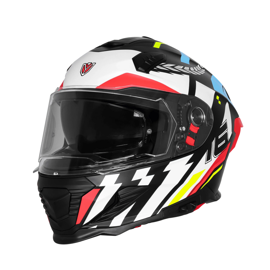IGNYTE IGN-16 Black White Blue Helmet | Dual Visor ISI DOT Certified ...